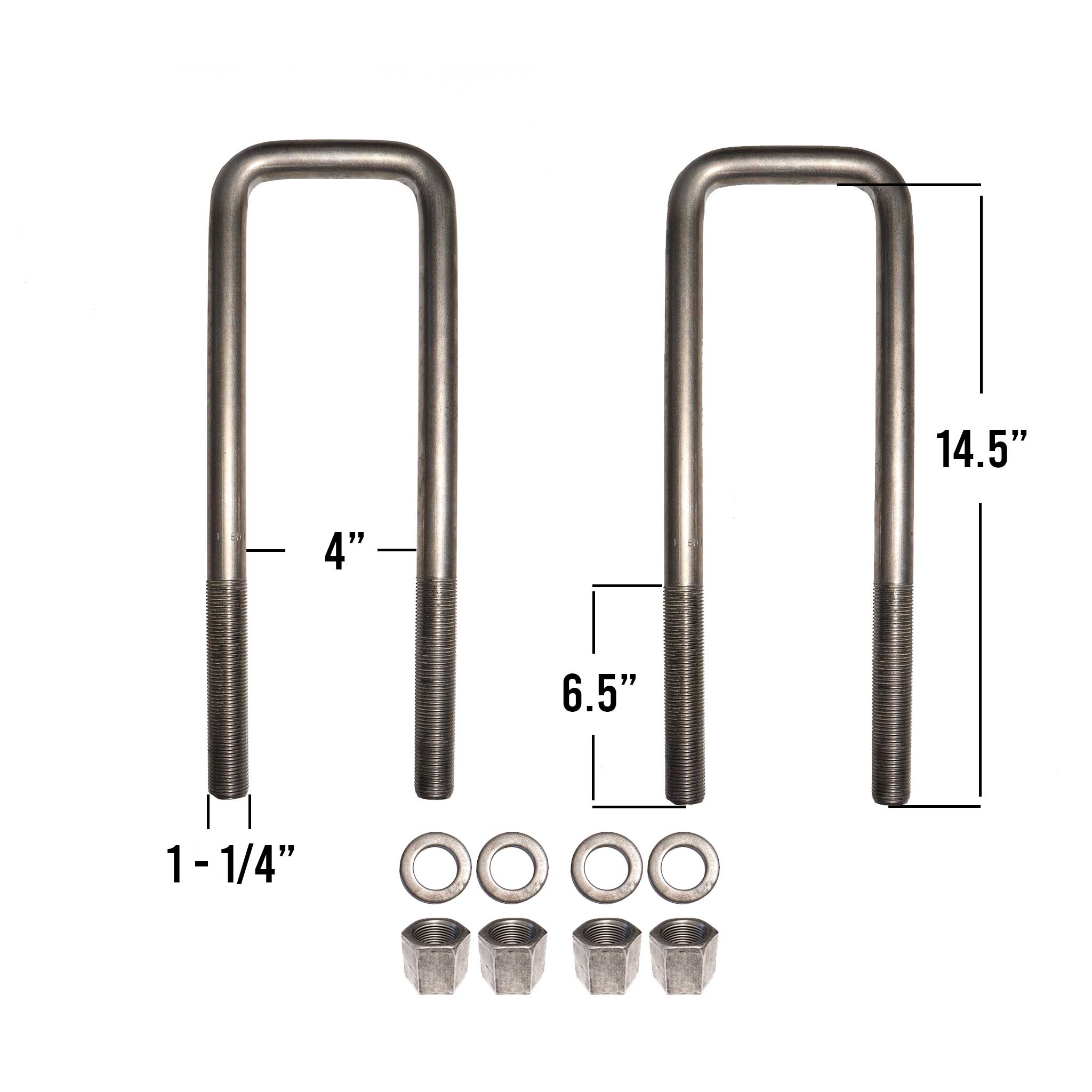 1-1/4" U-Bolt Kit | 4" Inside Diameter | 14-1/2" Legs | U-Bolt Store ...